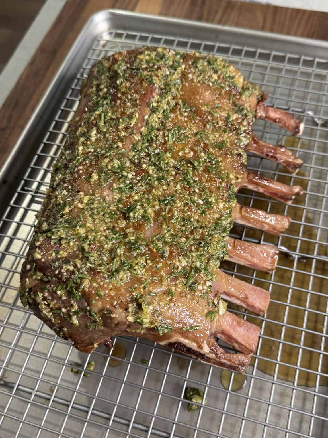 Garlic-Herb Roasted Rack of Lamb - Alessandra Ciuffo